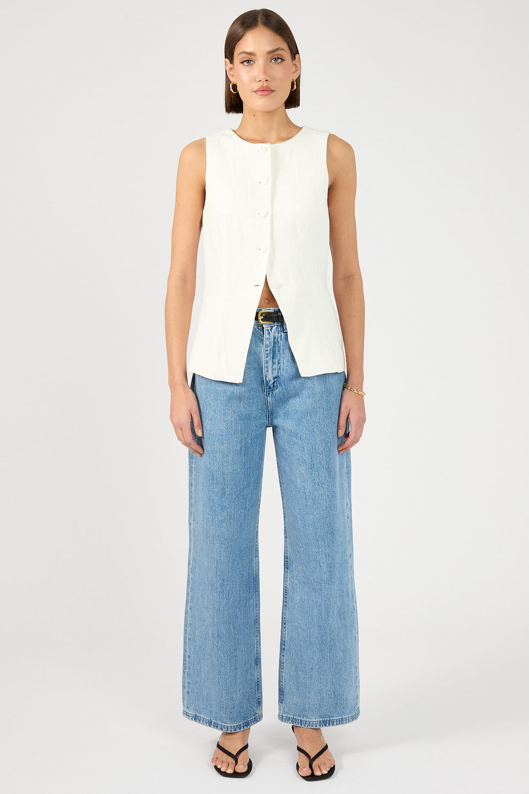 Perfect Stranger Menorca Long Line Vest White