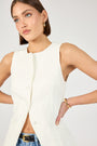 Perfect Stranger Menorca Long Line Vest White