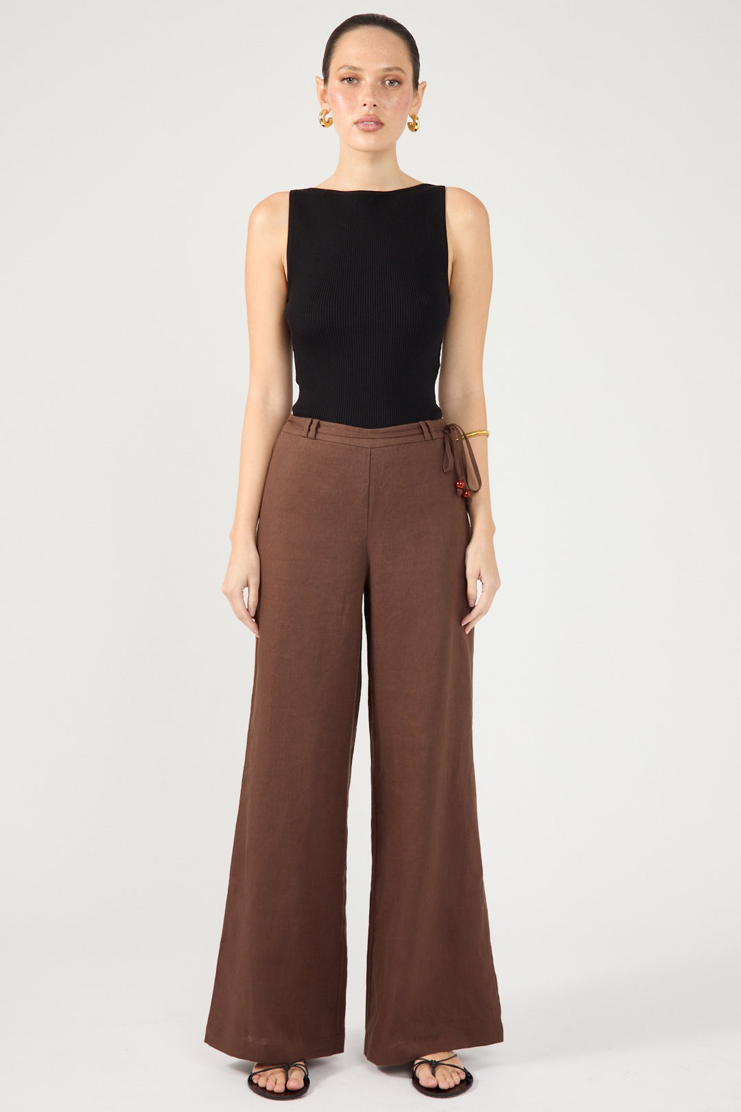 Perfect Stranger Amber Linen Pant Brown