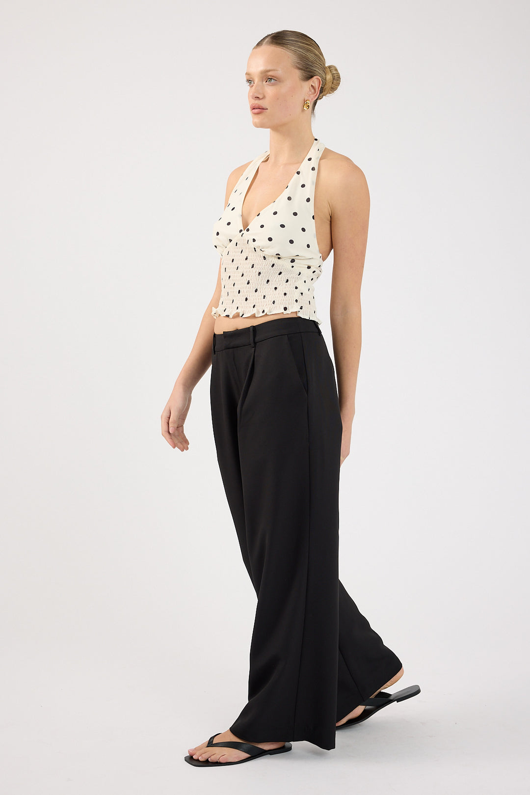 Perfect Stranger Lupa Mid Rise Pleated Tailored Pant Black