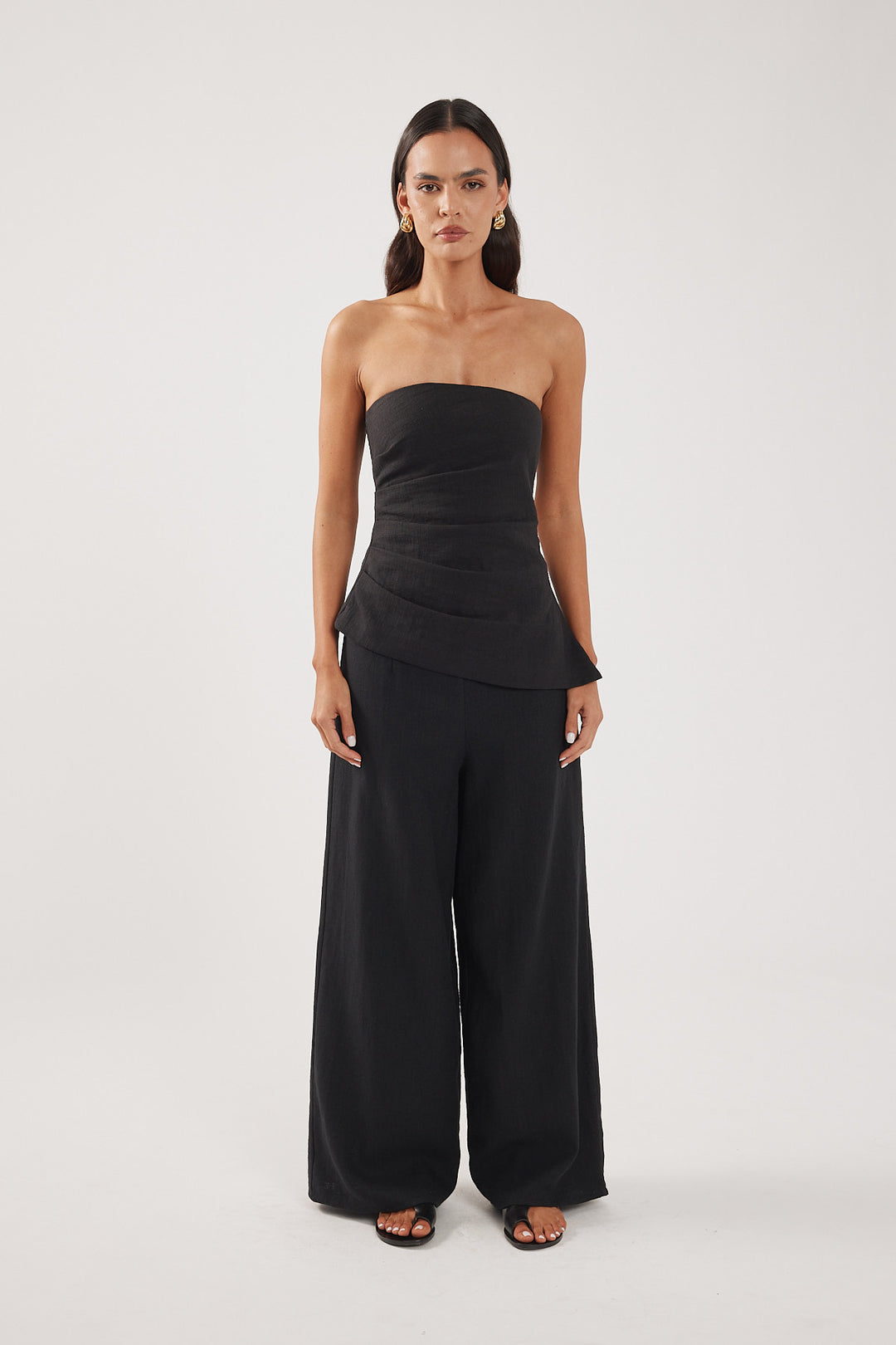 Perfect Stranger Menorca Strapless Asymmetrical Top Black